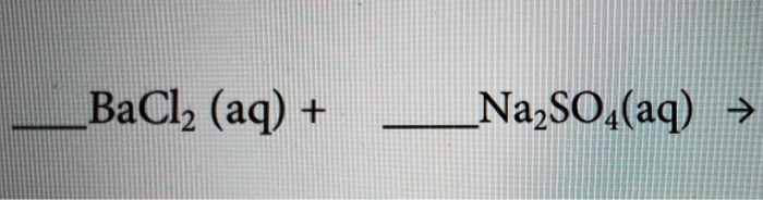 Solved Na2SO (aq) BaCl2 (aq) + | Chegg.com