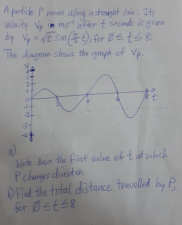 Solved A particle P moves along a straight line. Its | Chegg.com