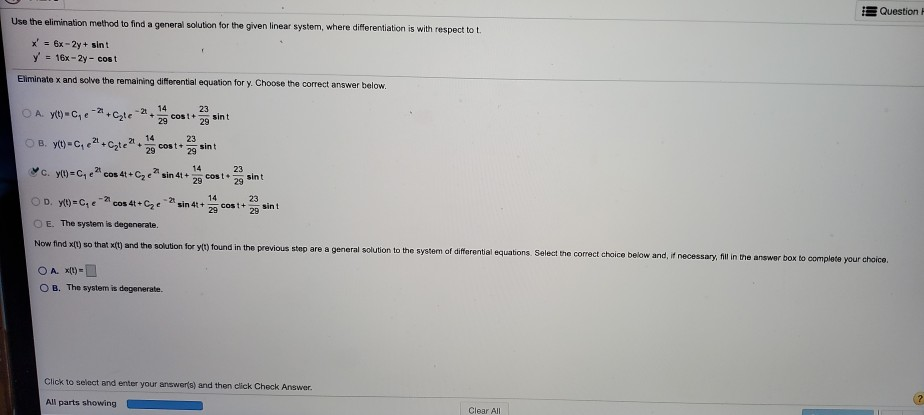 Solved B Question! Use the elimination method to find a | Chegg.com