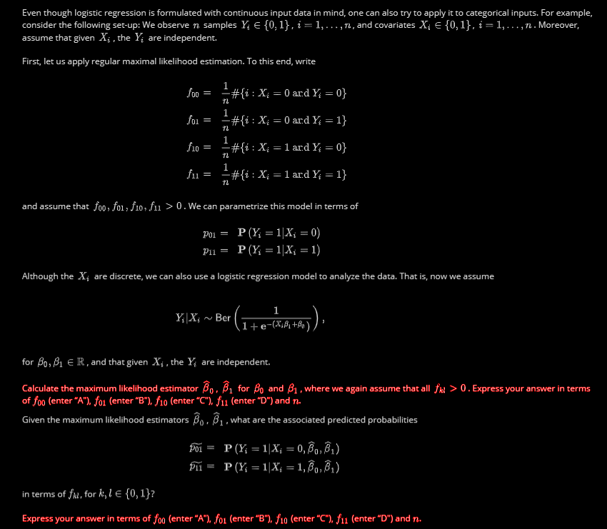Solved Even though logistic regression is formulated with | Chegg.com