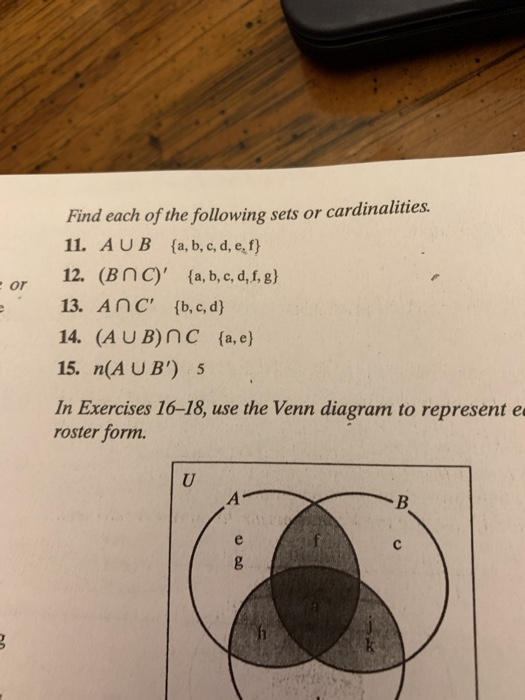 Solved Find each of the following sets or cardinalities. 11. | Chegg.com