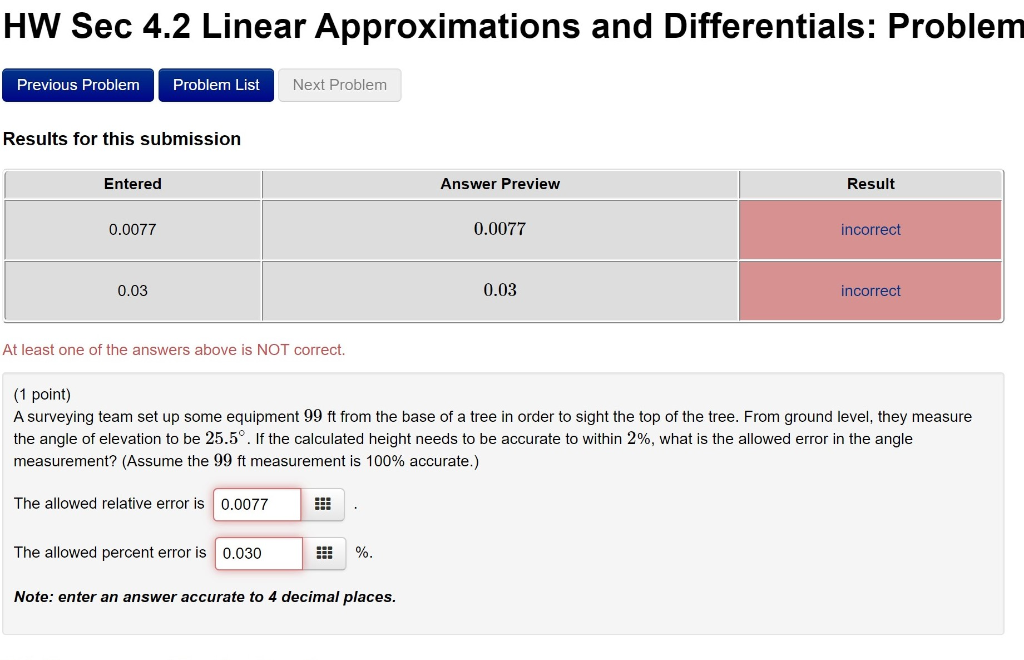 Solved HW Sec 4.2 Linear Approximations and Differentials: | Chegg.com