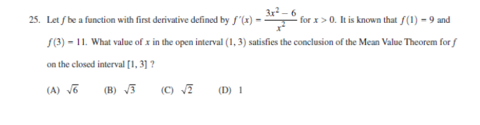 Solved 25. Let f be a function with first derivative defined | Chegg.com