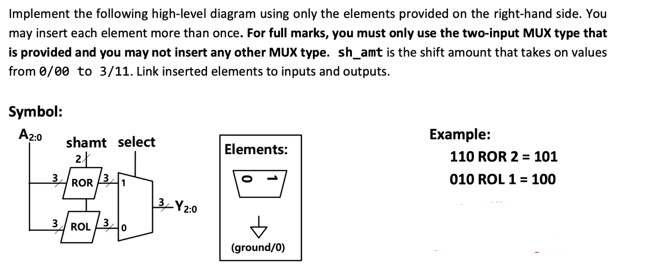 Implement the following high-level diagram using only | Chegg.com