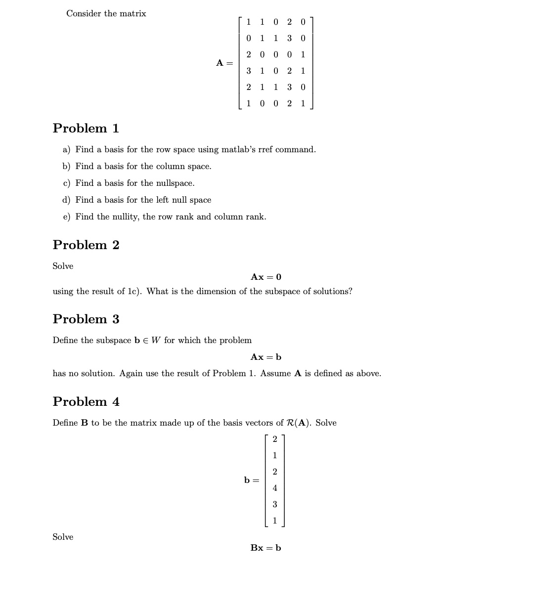 Consider the matrix | Chegg.com