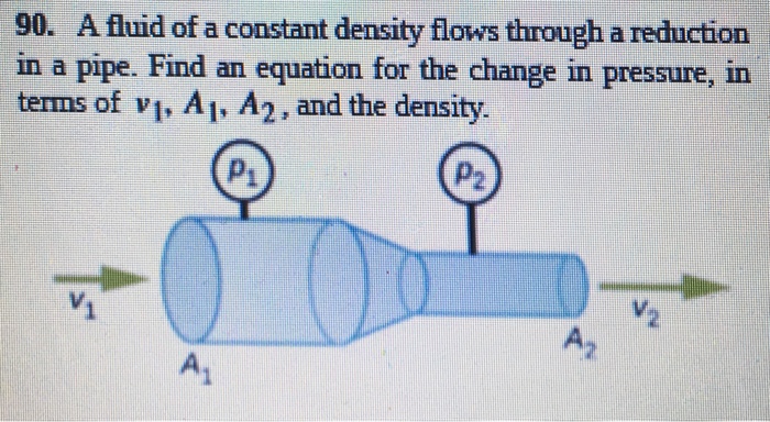 Solved 90. A fluid of a constant density flows through a | Chegg.com
