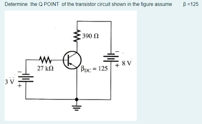Solved Determine the Q POINT of the transistor circuit shown | Chegg.com