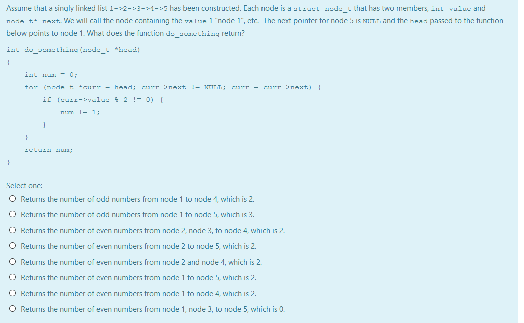 Solved Assume that a singly linked list 1->2->3->4->5 has | Chegg.com