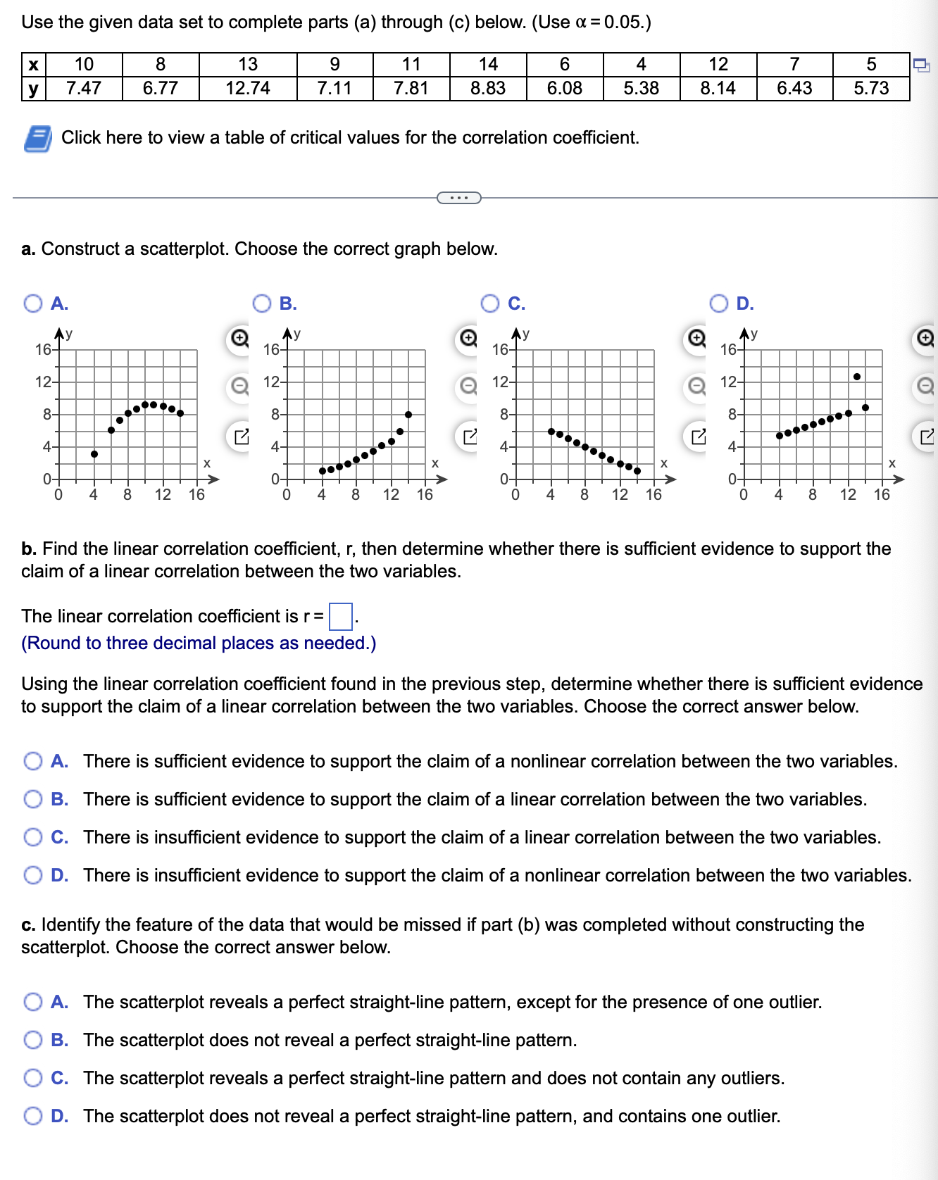 Use the given data set to complete parts (a) through | Chegg.com