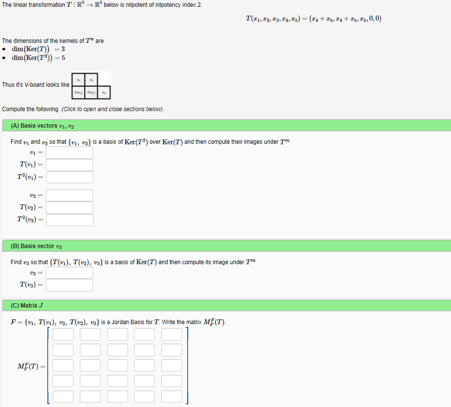 Solved The linear transformation T:RR below is nilpotent of | Chegg.com
