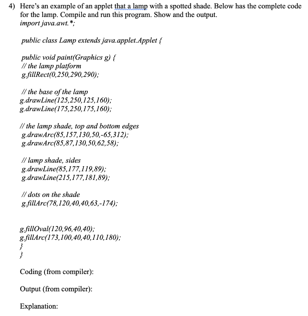 Solved Here’s an example of an applet that a lamp with | Chegg.com