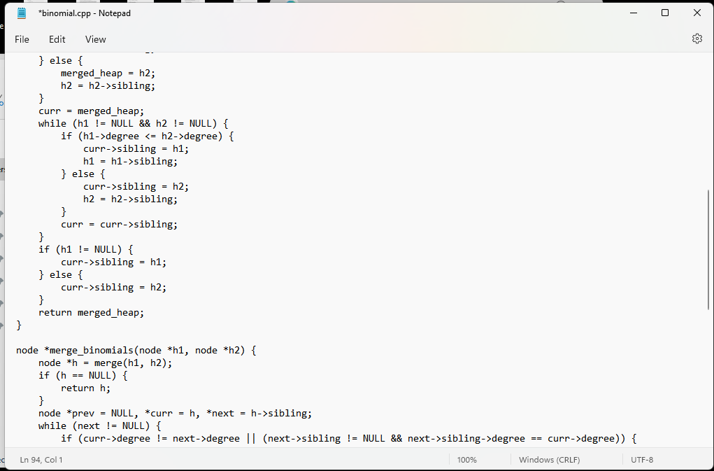 Solved View*binomial.cpp - Notepad File Edit View \} else \{ | Chegg.com