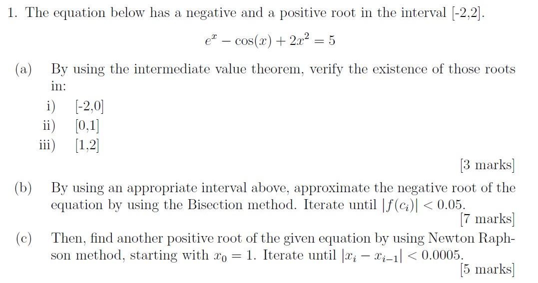 Solved 1. The equation below has a negative and a positive | Chegg.com
