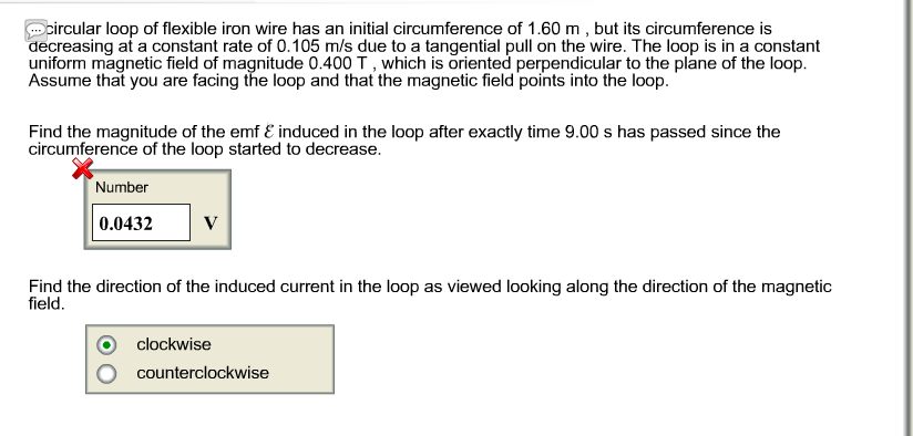 Solved circular loop of flexible iron wire has an initial | Chegg.com