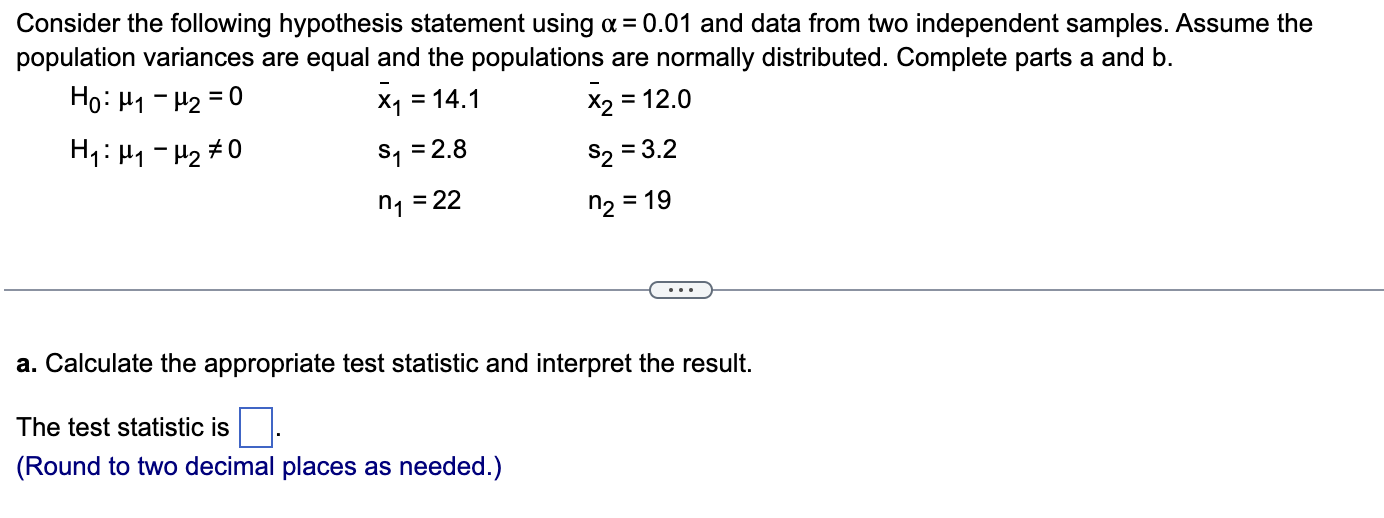 Solved Consider the following hypothesis statement using | Chegg.com