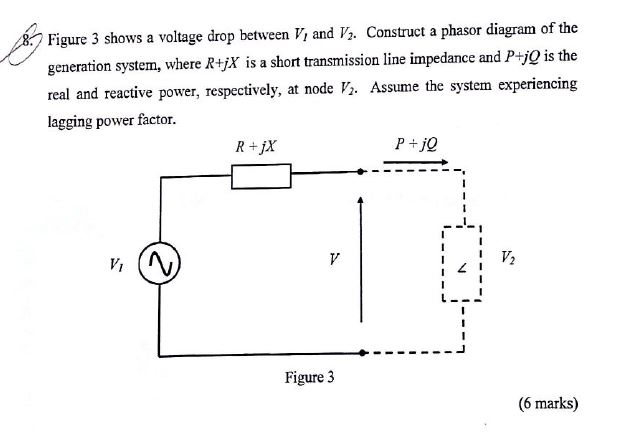 Solved B Figure 3 shows a voltage drop between V, and V2. | Chegg.com