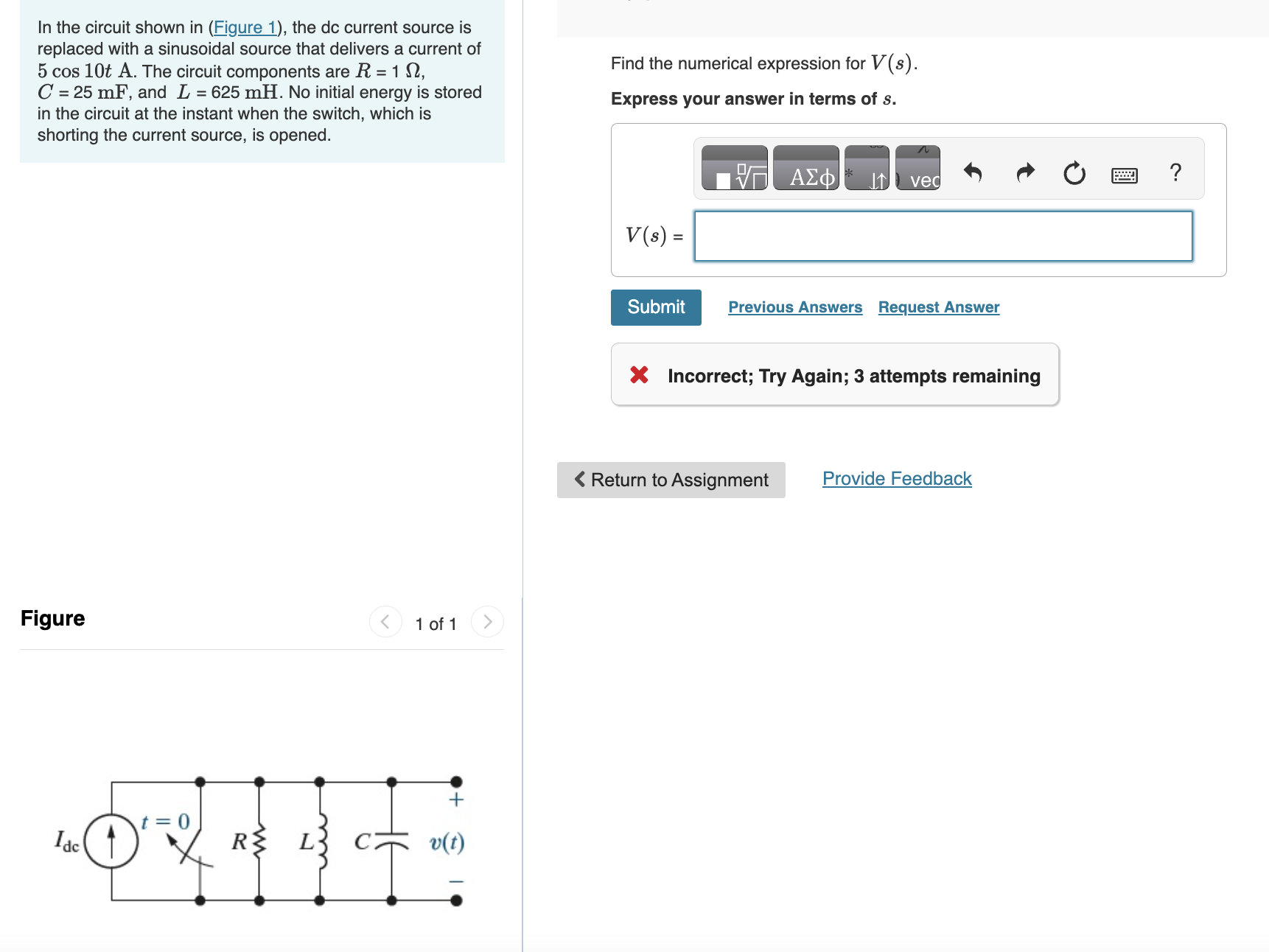 Solved In the circuit shown in (Figure 1), the dc current | Chegg.com