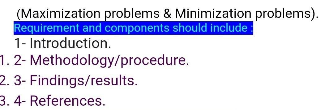 Solved (Maximization problems & Minimization problems). | Chegg.com