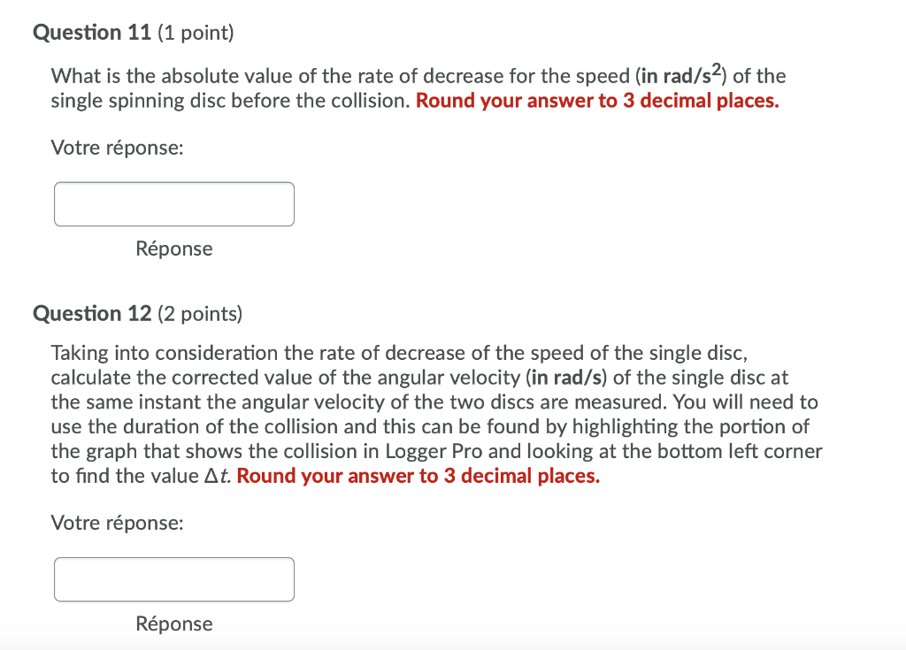 Solved Graph 2: Angular velocity vs. time for inelastic | Chegg.com