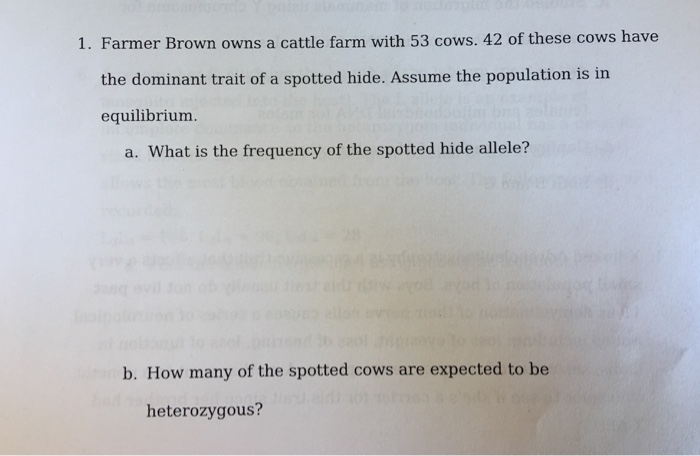 Solved 1. Farmer Brown owns a cattle farm with 53 cows. 42 | Chegg.com