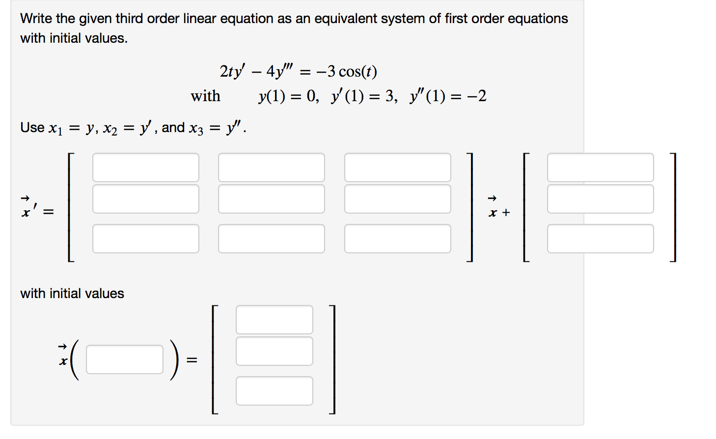 Solved Write The Given Third Order Linear Equation As An 4879