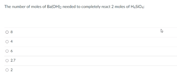 Solved The number of moles of Ba(OH)2 needed to completely | Chegg.com