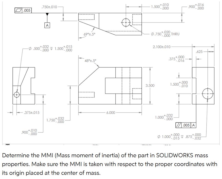 Solved Determine the MMI (Mass moment of inertia) of the | Chegg.com