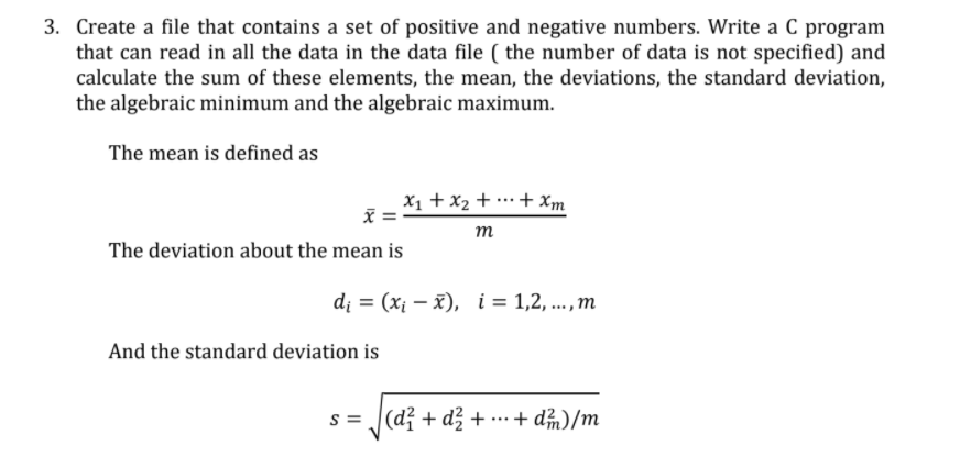Solved 3. Create a file that contains a set of positive and | Chegg.com