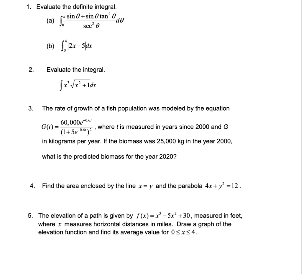 Solved 1. Evaluate the definite integral. (a) | Chegg.com