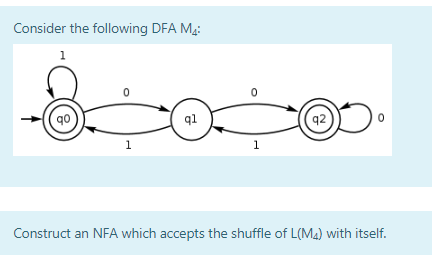 Solved Consider the following DFA M4. qo ql q2 Construct an | Chegg.com