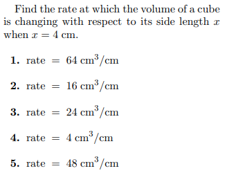 Solved Find the rate at which the volume of a cube is | Chegg.com