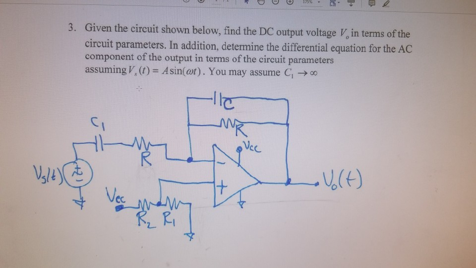 Solved 13 3. Given the circuit shown below, find the DC | Chegg.com
