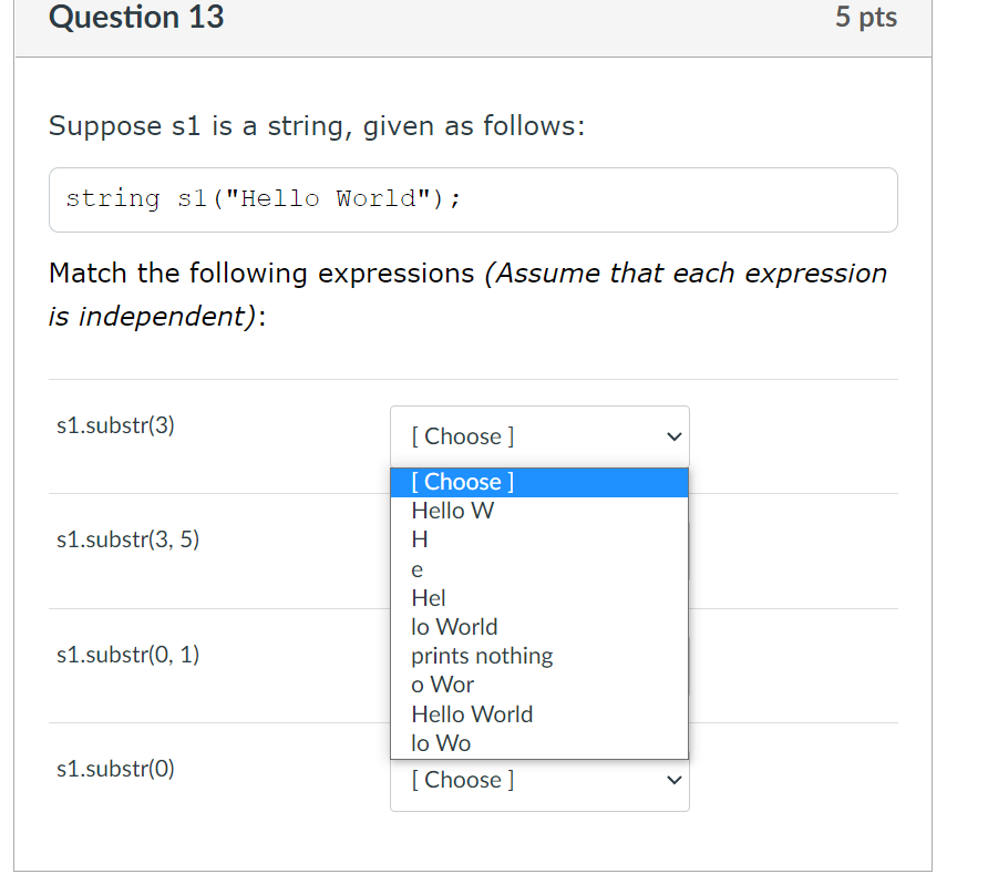 Solved Assume s1 is a string with the value "hello there!" | Chegg.com