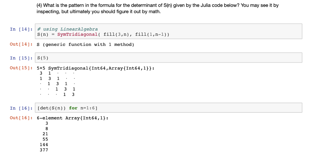 Solved (4) What is the pattern in the formula for the | Chegg.com