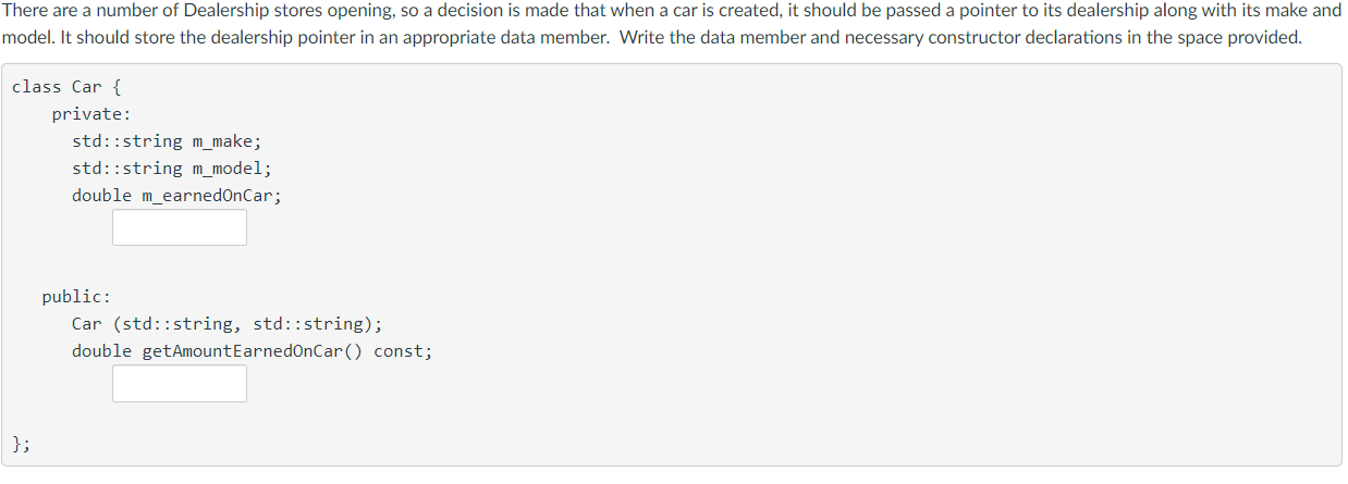 Solved C++ (1) (2) Write the constructor implementation for | Chegg.com