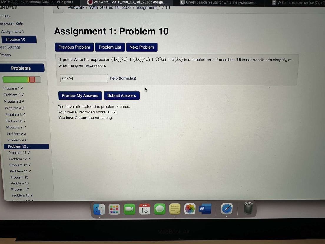 Solved (1 point) Write the expression | Chegg.com