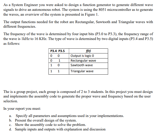 Solved As a System Engineer you were asked to design a | Chegg.com