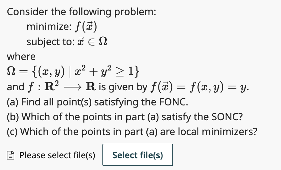 Consider the following problem: minimize: f(x) | Chegg.com