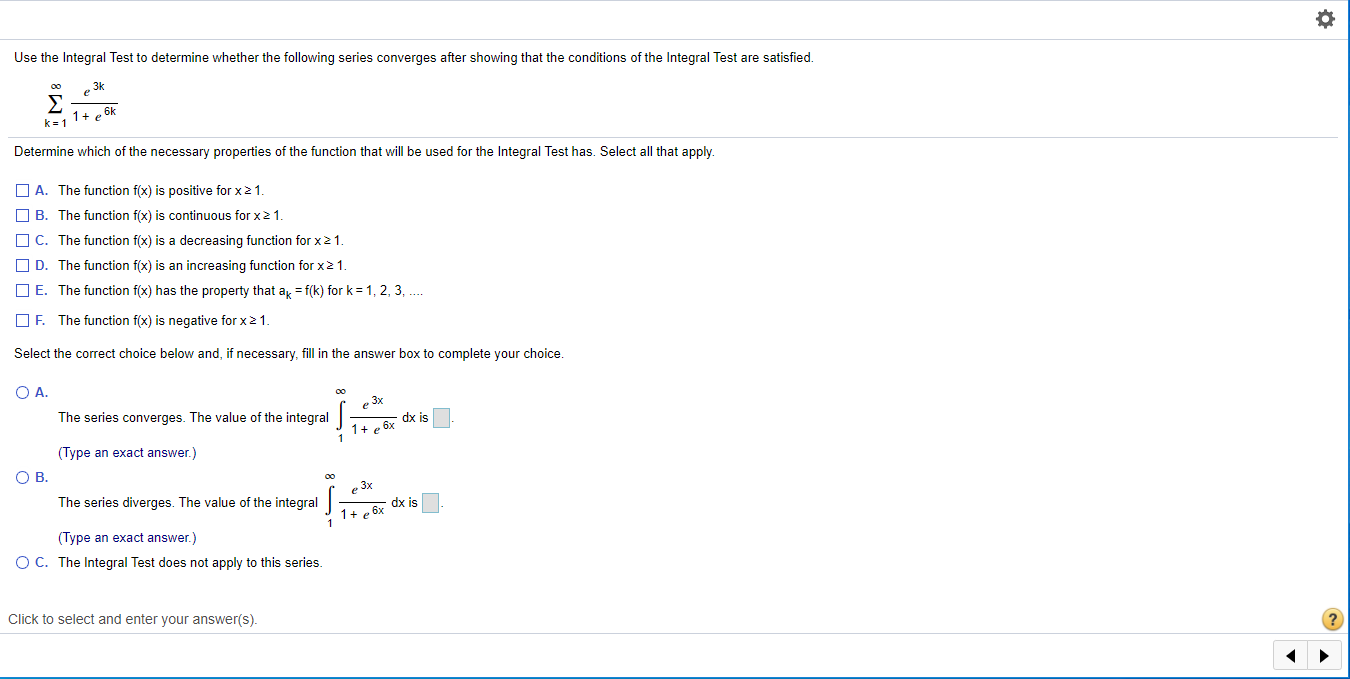 Solved Use the Integral Test to determine whether the | Chegg.com