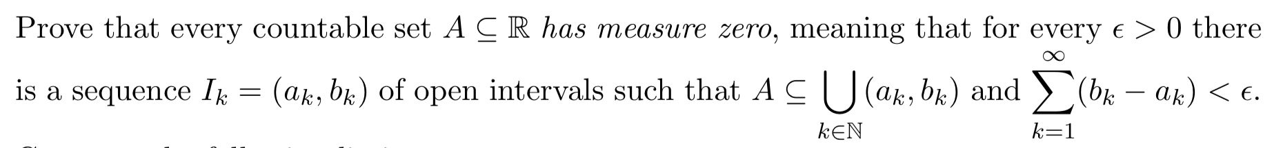 Solved ♡ Prove that every countable set A CR has measure | Chegg.com