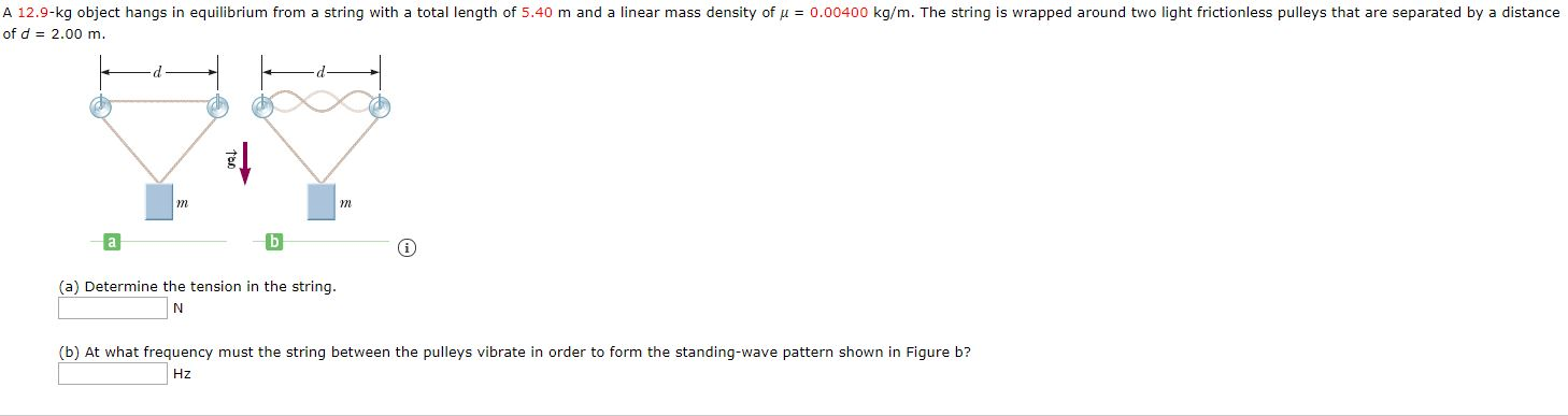 Solved A 12.9-kg object hangs in equilibrium from a string | Chegg.com