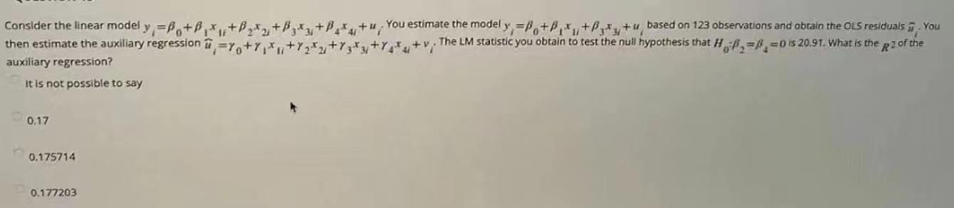 Solved Consider the linear model y =Be+B then estimate the | Chegg.com