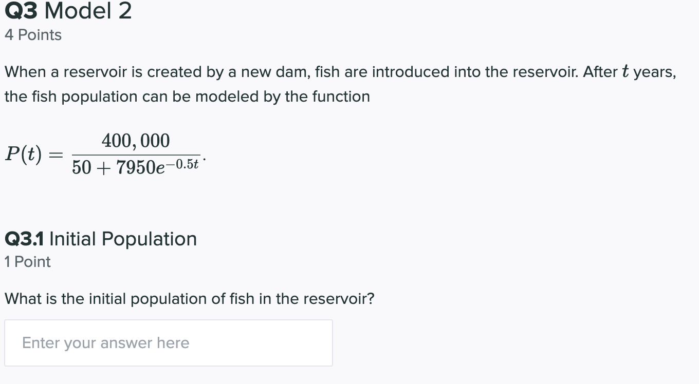 Solved Q3 Model 2 4 Points When a reservoir is created by a | Chegg.com