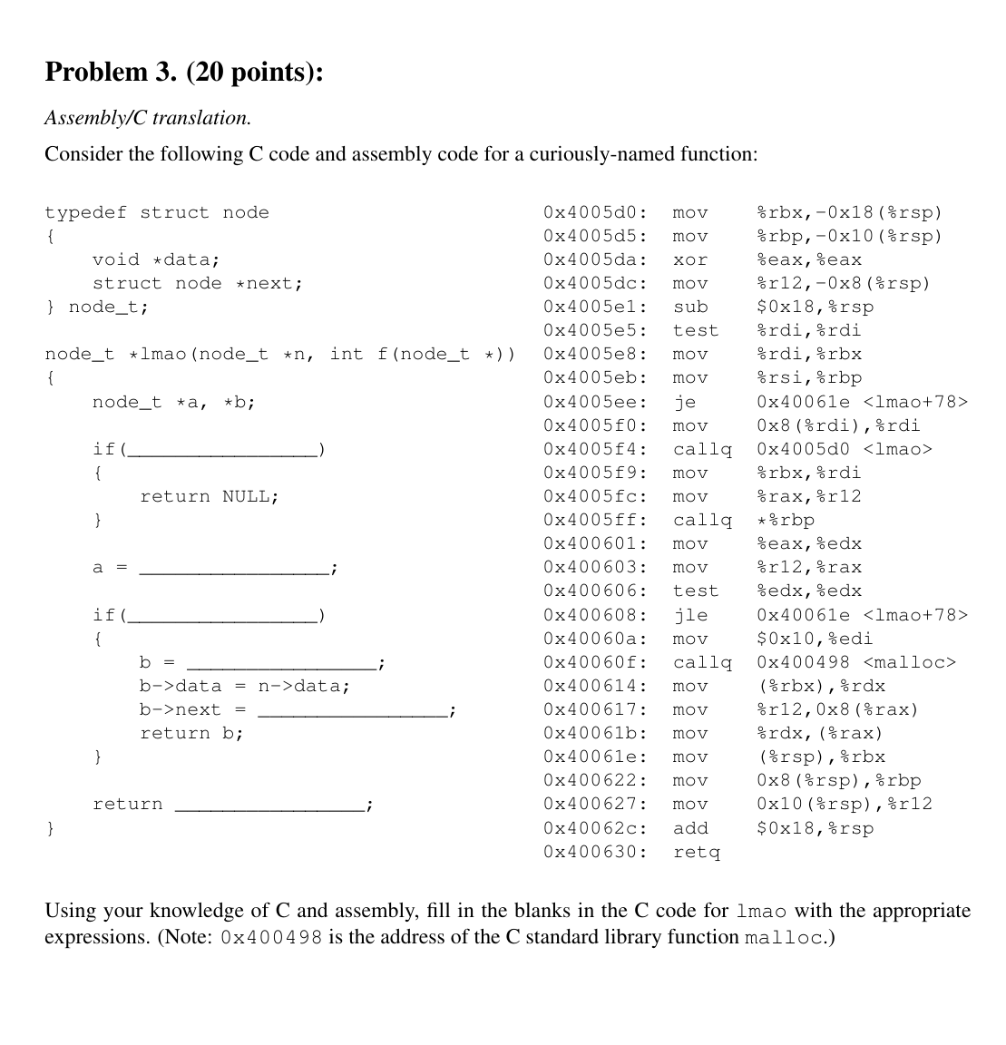 Solved Problem 3 20 ﻿points Assembly C