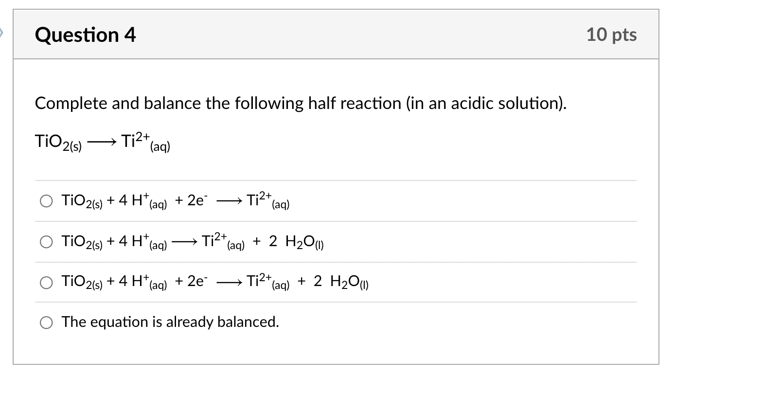 Solved Question 2 10 pts At 900°C titanium tetrachloride | Chegg.com