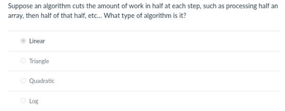 Solved Suppose an algorithm cuts the amount of work in half | Chegg.com