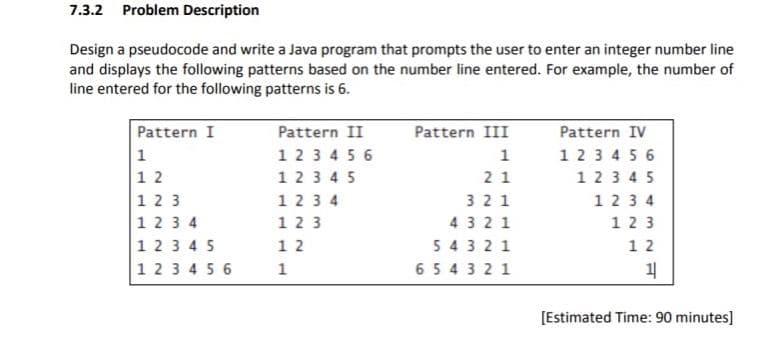 Solved 7.3.2 Problem Description Design a pseudocode and | Chegg.com