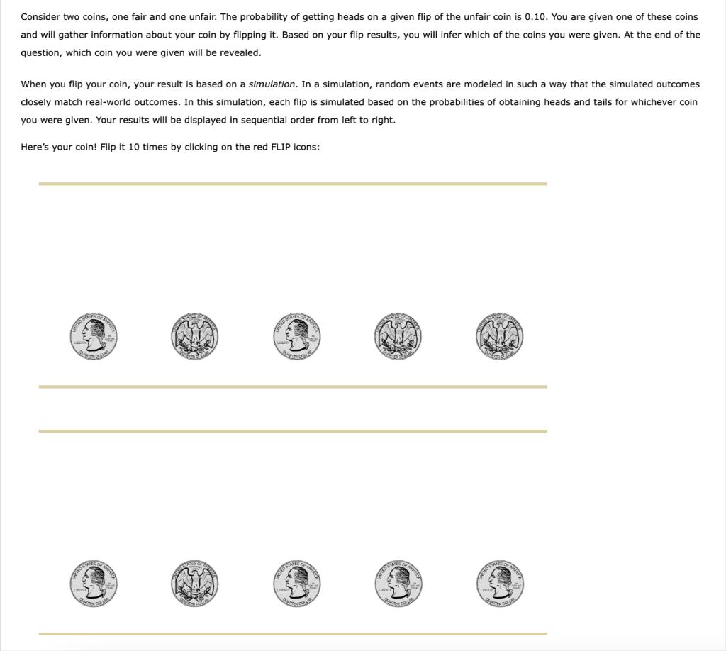 Solved Consider two coins, one fair and one unfair. The | Chegg.com
