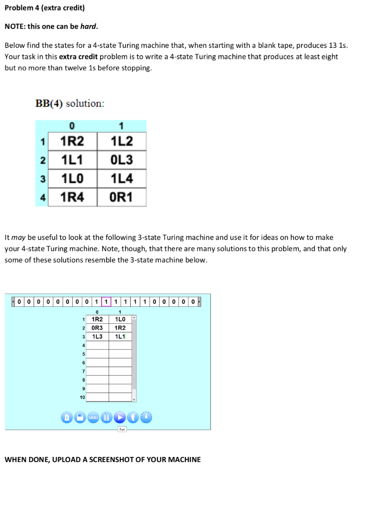 Using a Turing Machine You may complete these | Chegg.com