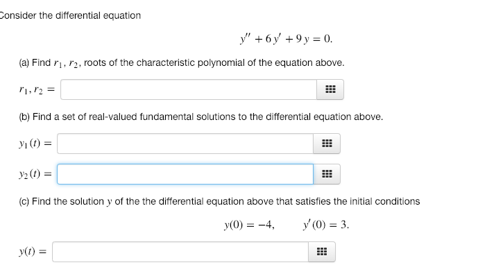 Solved onsider the differential equation (a) Find ri, r2, | Chegg.com Solved onsider the differential equation (a) Find ri, r2, | Chegg.com